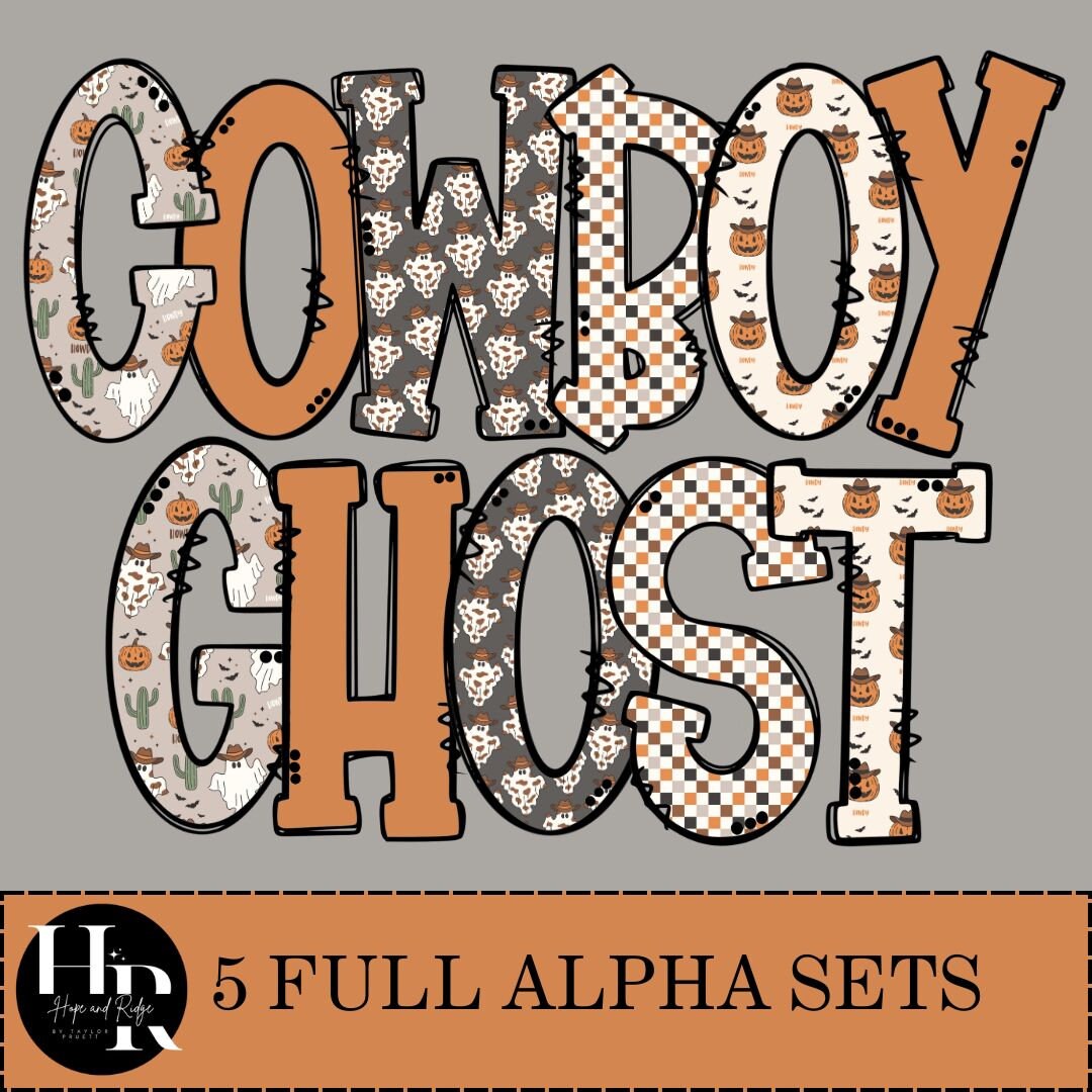 Cowboy Ghost Alpha Set Halloween Alpha Set 5 Complete Sets - Etsy