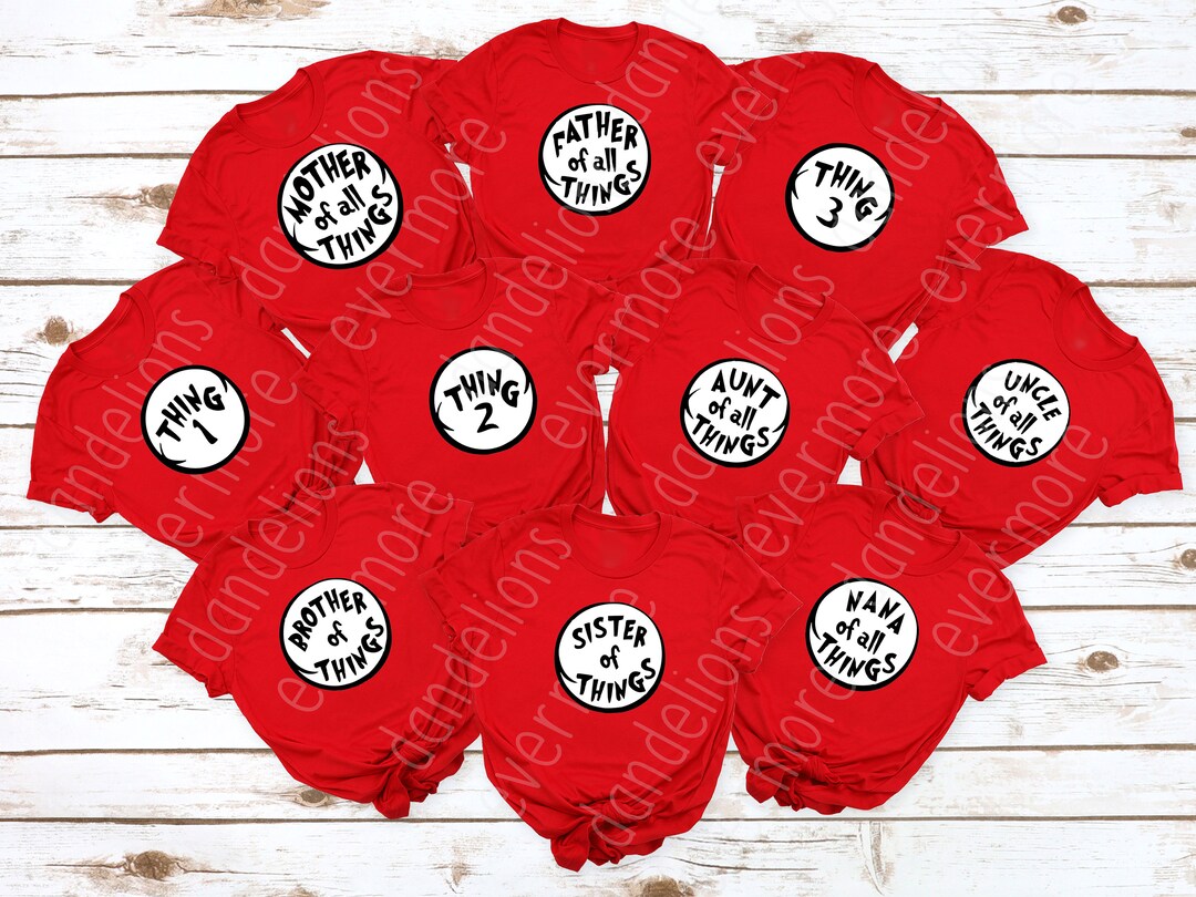 Customizable Thing 1, Thing 2 (3,4..) Dr Seuss Personalized Shirts ...