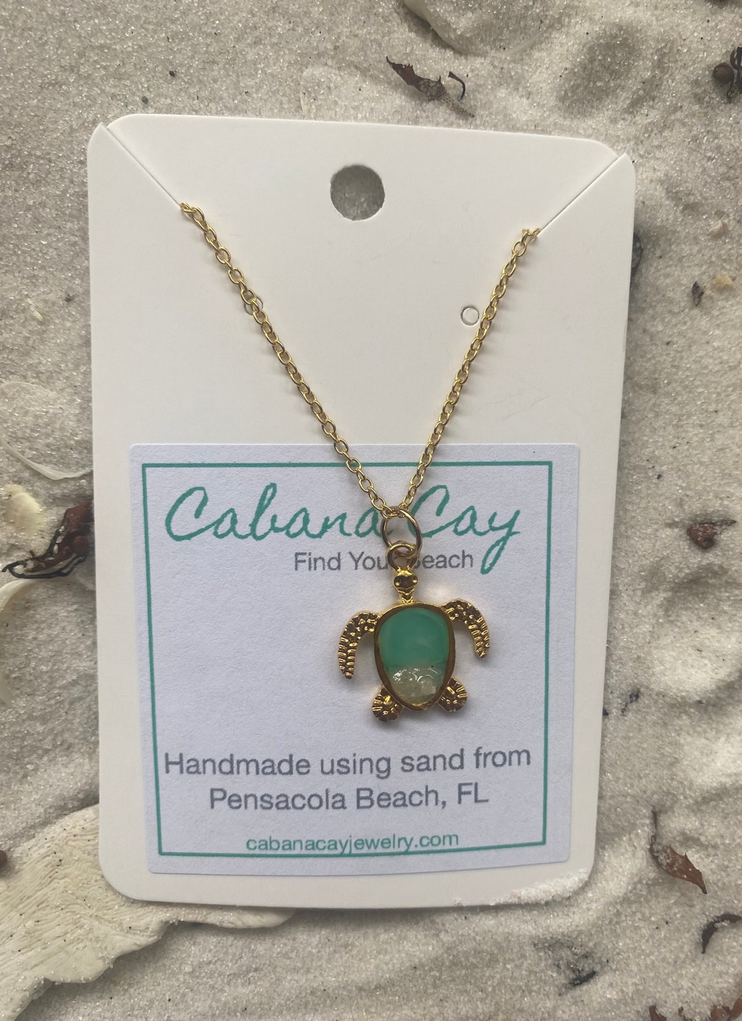 Beach Sand Gold Sea Turtle Necklace | Ocean Necklace | Beach Wedding ...