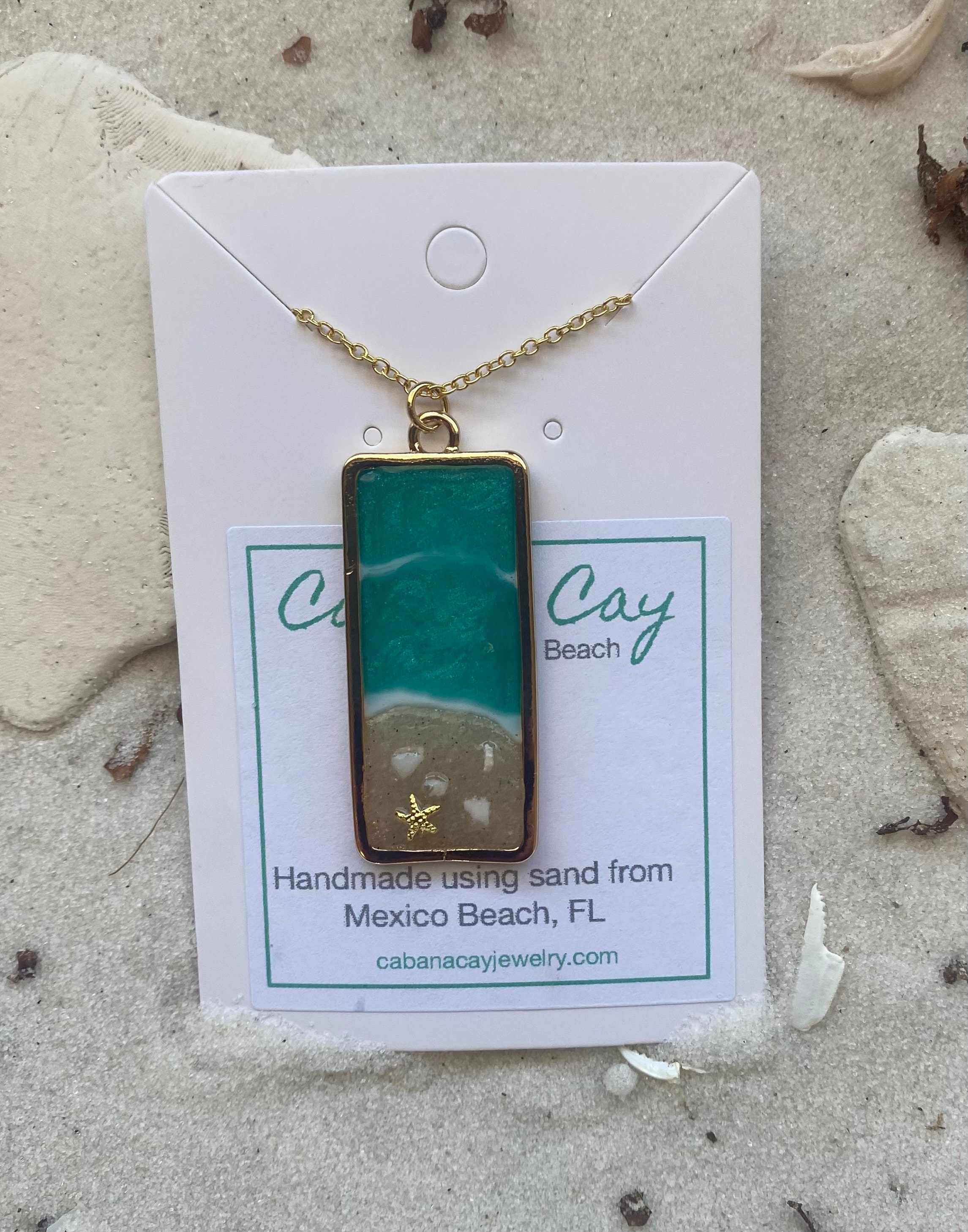 Beach Sand & Seashell Gold Necklace choose Your Beach Ocean Necklace ...