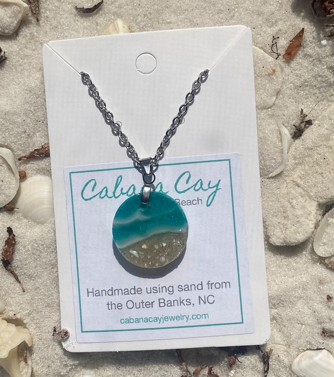 Choose Your Beach - Beach Sand & Seashell Circle Necklace | Ocean ...