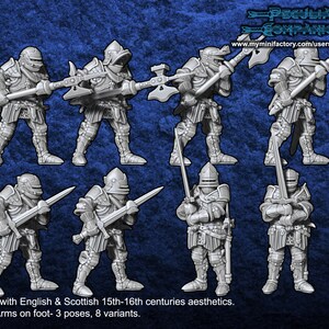 15th Century English Heavy Infantry Squad X8 Miniatures - Etsy