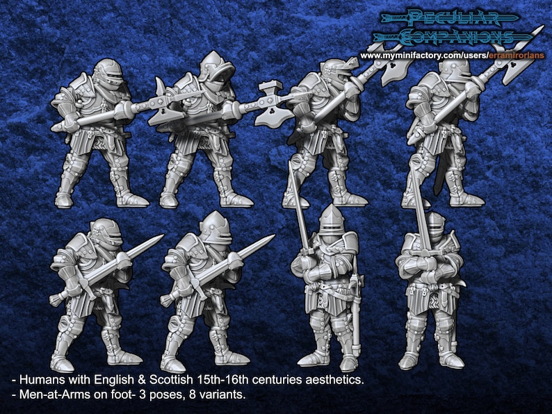15th Century English Heavy Infantry Squad X8 Miniatures - Etsy