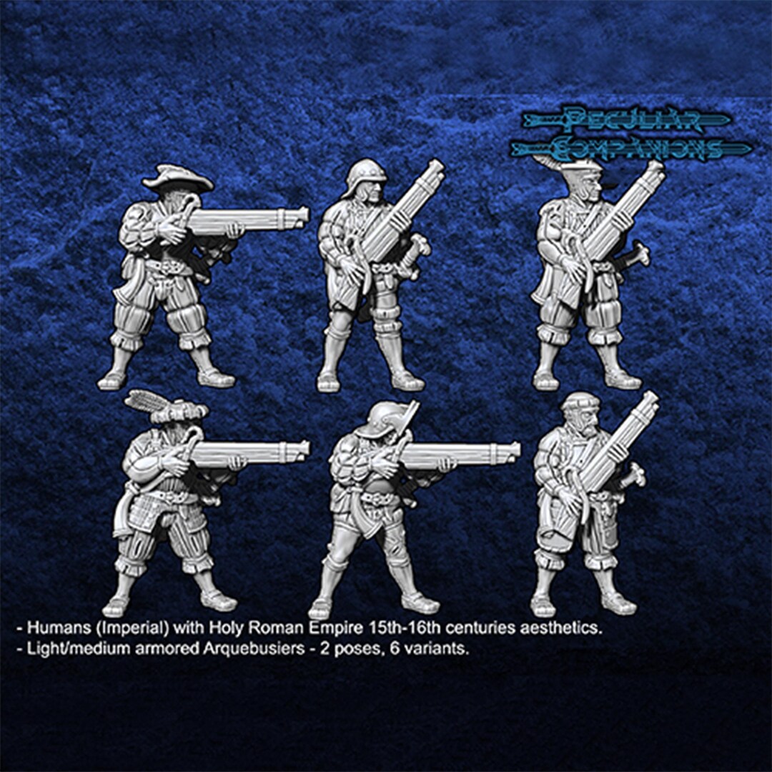 15th/ 16th Century Holy Roman Empire Infantry Arquebusiers Squad X6 ...