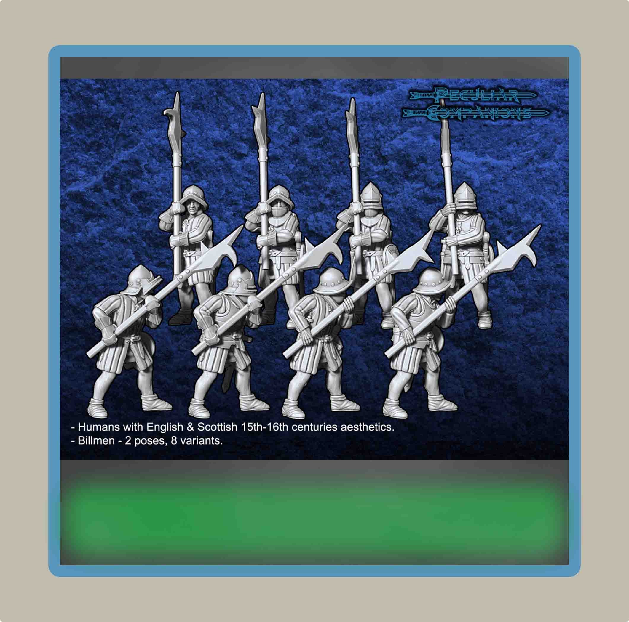 15th Century English Billmen Squad X8 Miniatures - Etsy