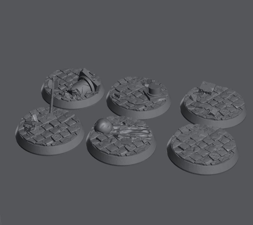 Miniature Round Bases 25mm War-torn Cobblestone Themed - Etsy