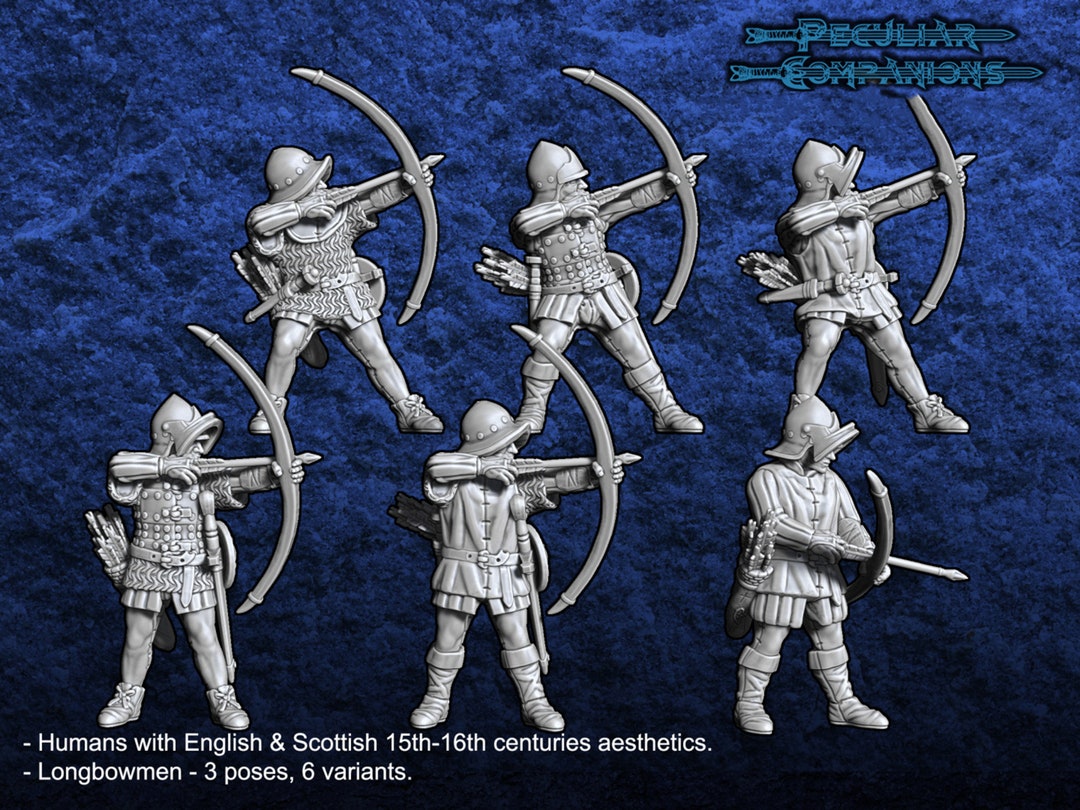 15th Century English Longbowmen X6 Miniatures - Etsy