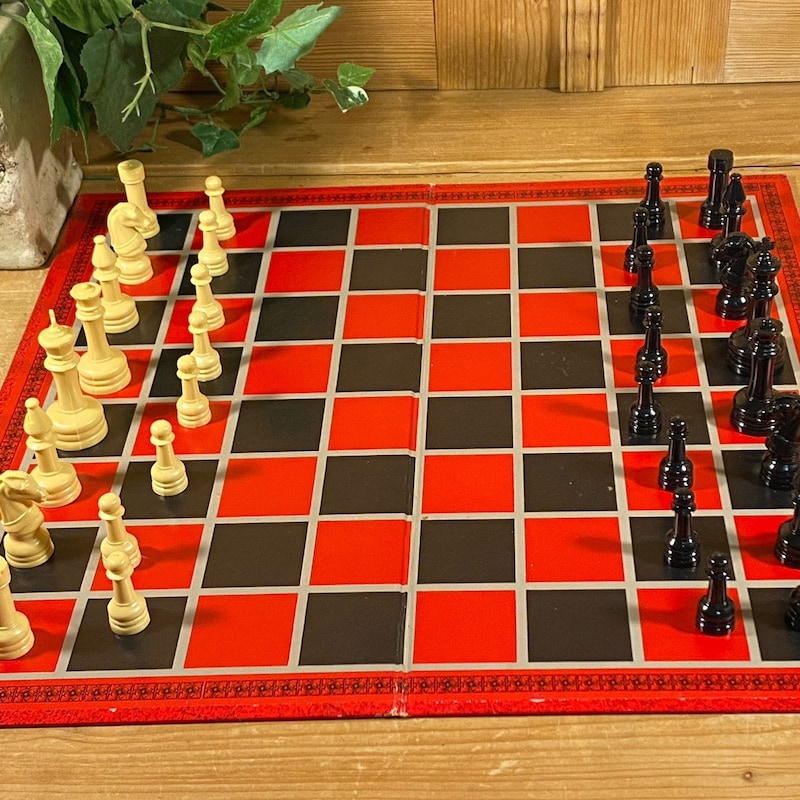 Red Chess Board - Etsy
