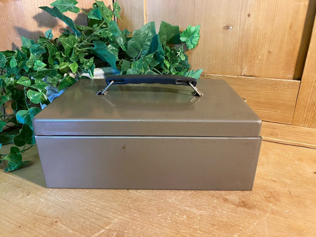 Vintage Gray Metal Lock Box With File Sorter | Rockaway | Metal Lock ...