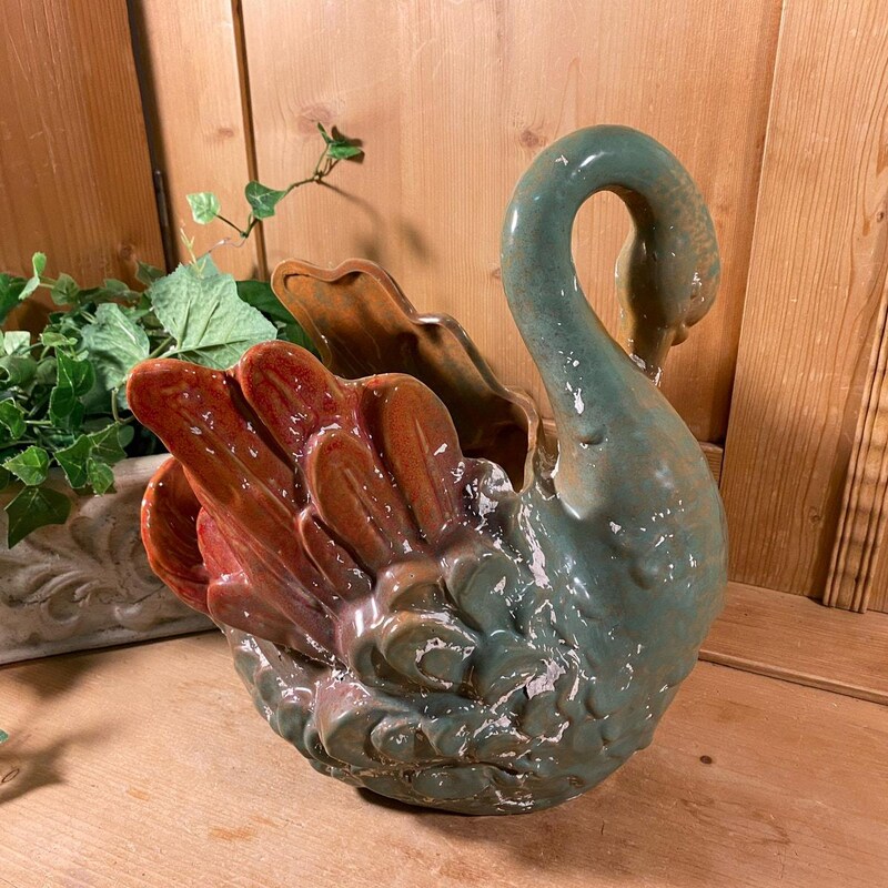 Ceramic Swan Planter - Etsy