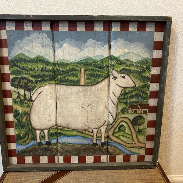 Folk Art Sheep - Etsy