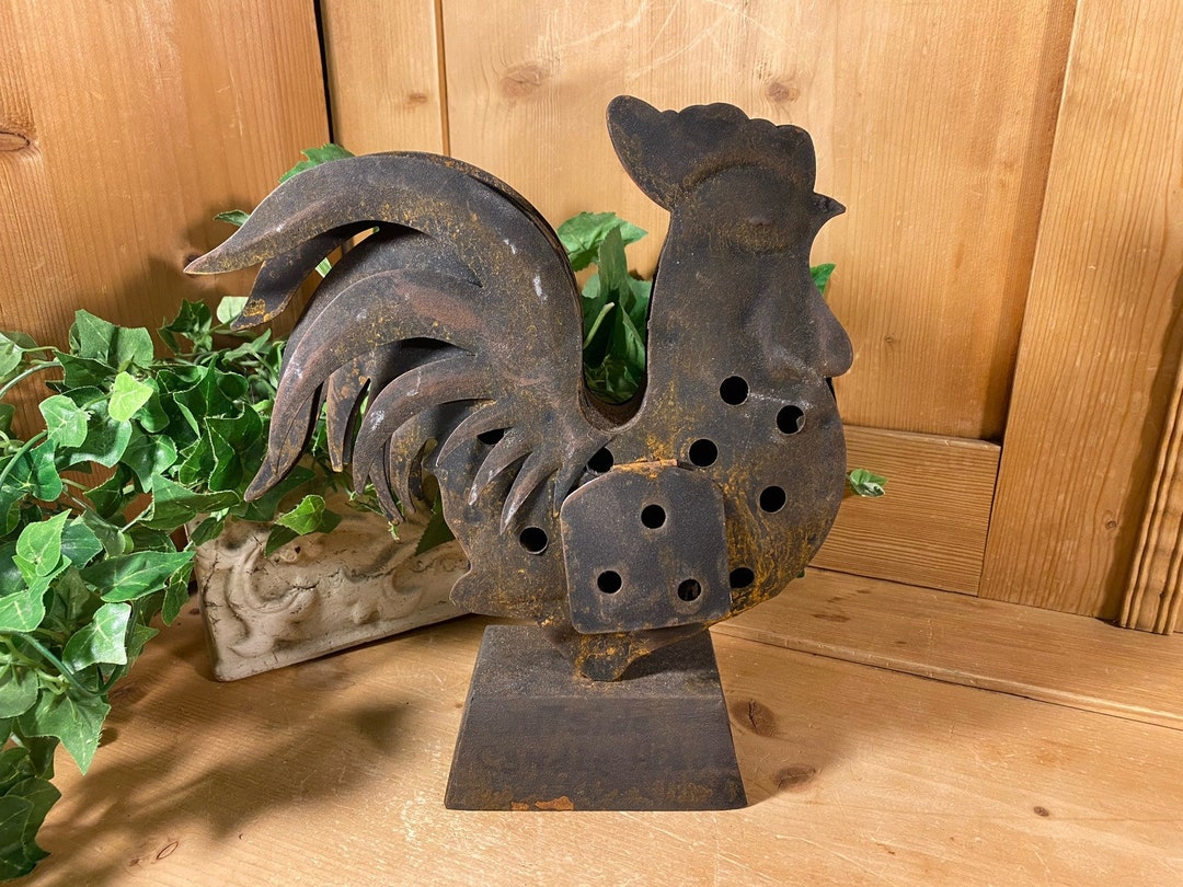 Vintage Metal Rooster Statue Candleholder Rooster Candle Holder With ...