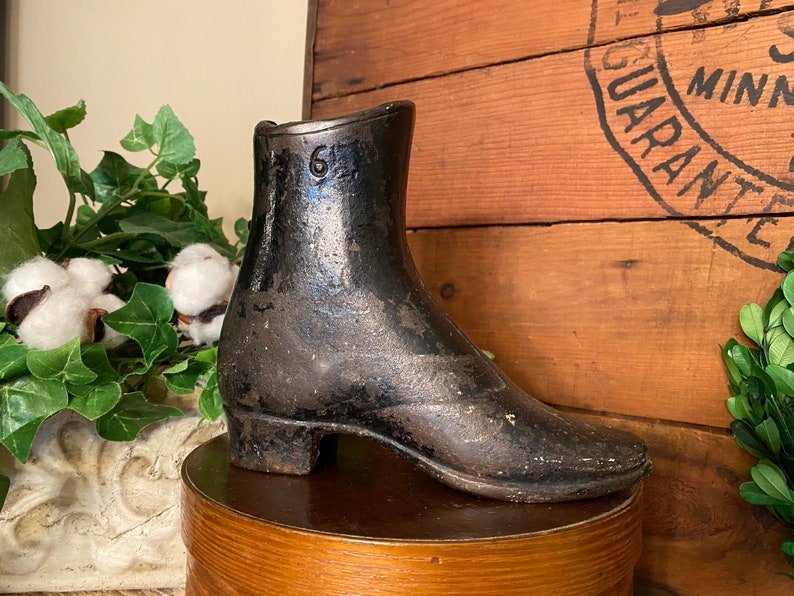 Antique Cast Iron Boot Black Cast Iron Boot Vintage Cast - Etsy