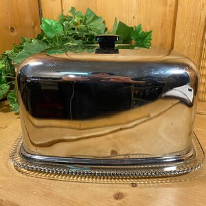 Vintage Square Glass Cake Plate With Aluminum Cover | Glass + Metal ...