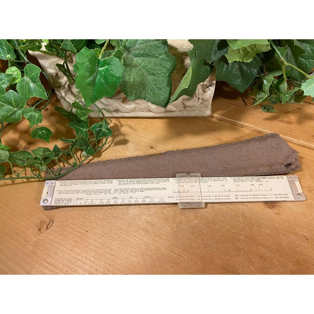 Vintage Math Ruler With Cloth Holder | Pickett Inc. | N902-T Simplex ...