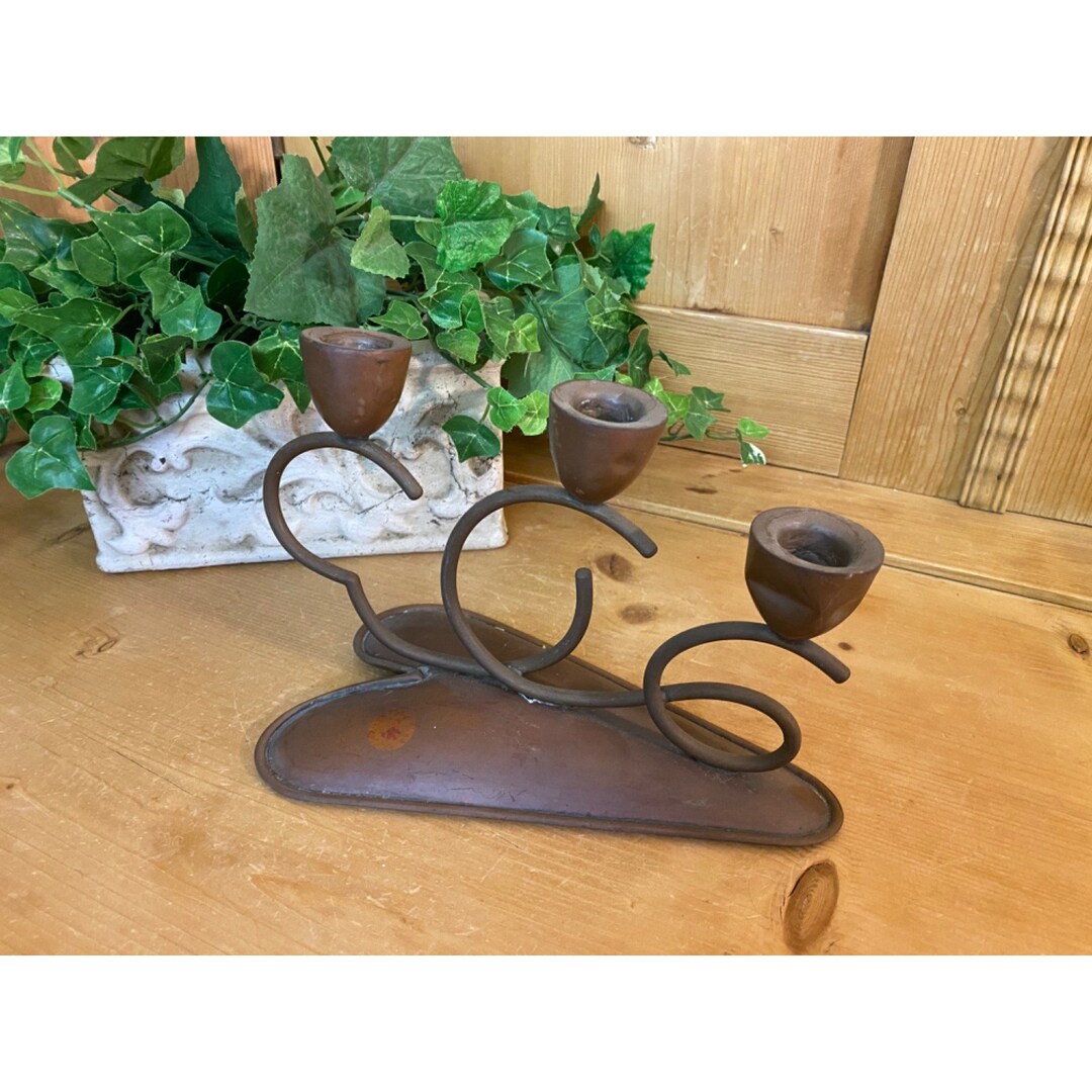 Vintage Copper Candelabra With Heart Base | Farmhouse Table Decor ...