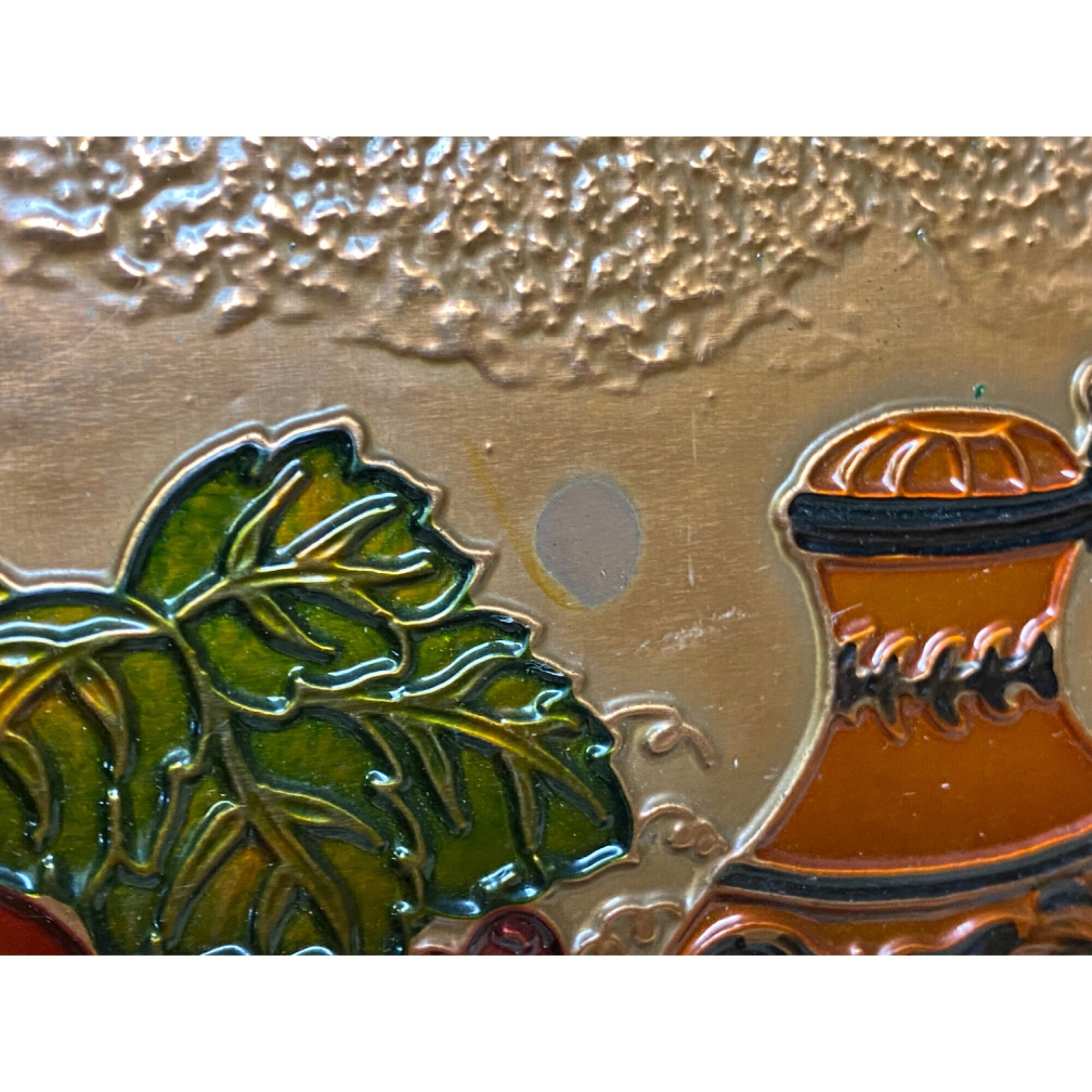 Vintage Copper Embossed Fruit Still Life Wall Decor 1970s - Etsy