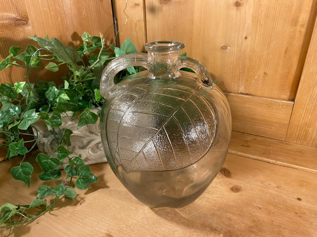 Vintage Apple Shaped Glass Jug | Glass Apple Juice Jug With Leaf ...