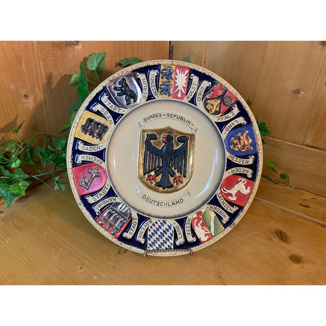 Vintage Decorative Plate W/ City Crests Bundesrepublik, Deutschland ...