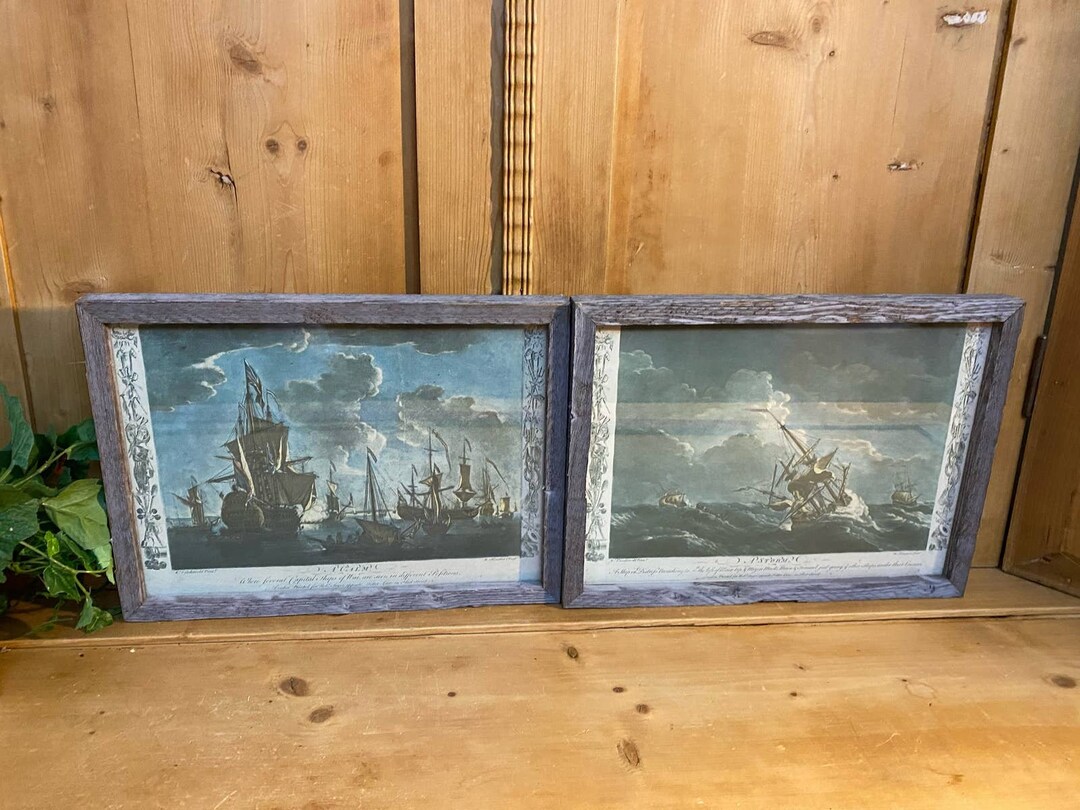 Vintage Signed Original Tall Ship Paintings - Set of 2 | R. Houston ...