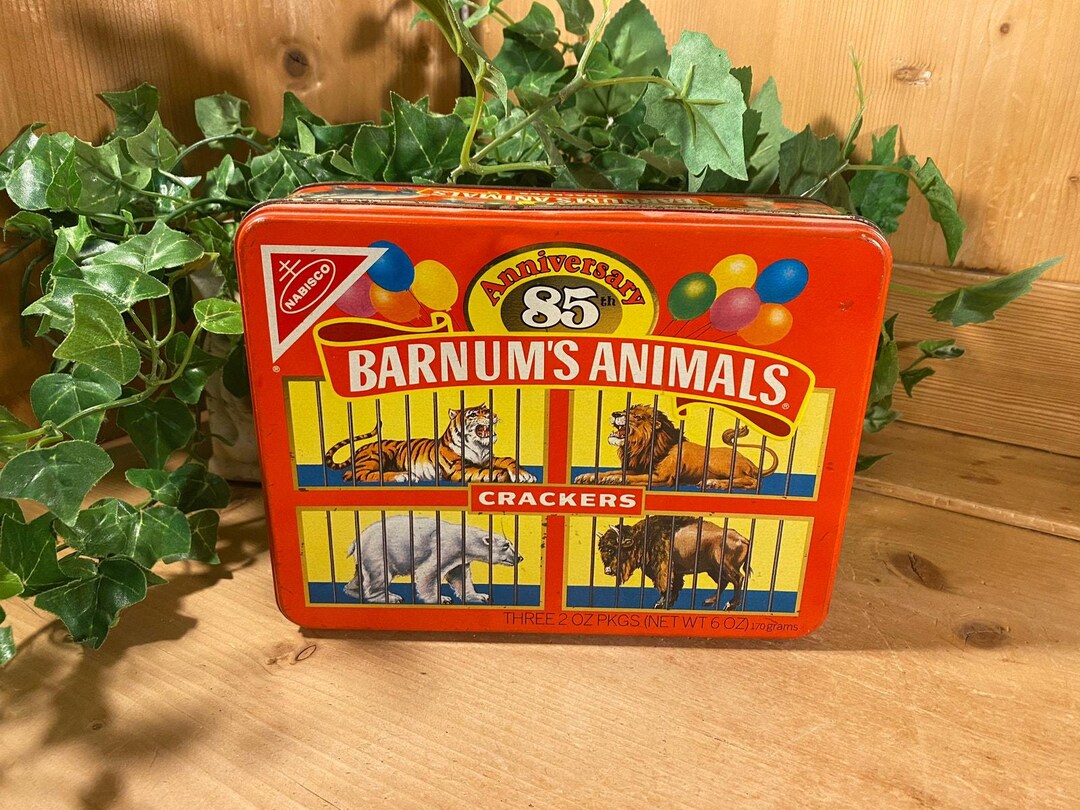 Vintage Animal Crackers Tin Canister | Barnum's Animals Crackers ...