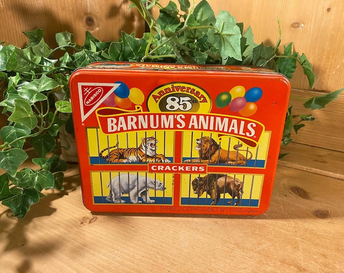 Vintage Animal Crackers Tin Canister | Barnum's Animals Crackers ...