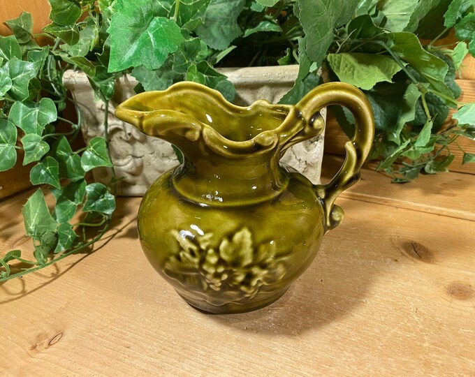 Vintage Avacado Green Water Pitcher With Grapes (pitcher Only, No Basin ...