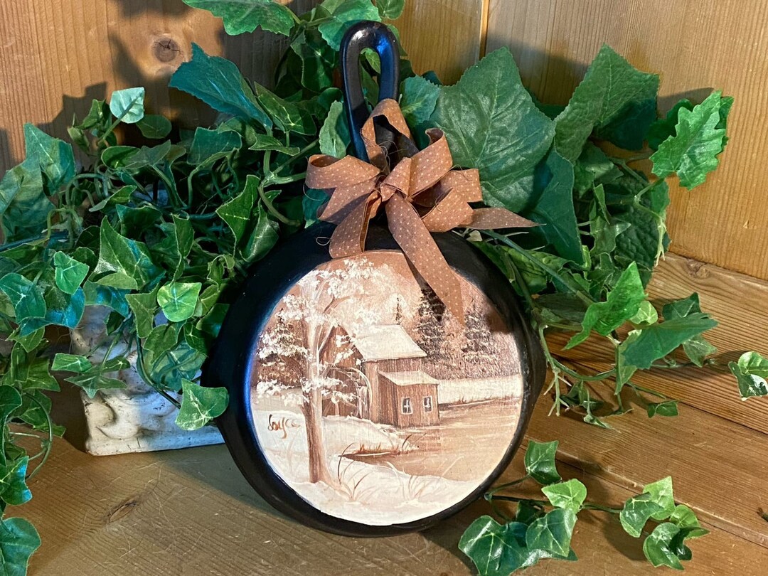 Vintage Decorative Cast Iron Skillet Wall Hanging | Black Cast Iron Pan ...