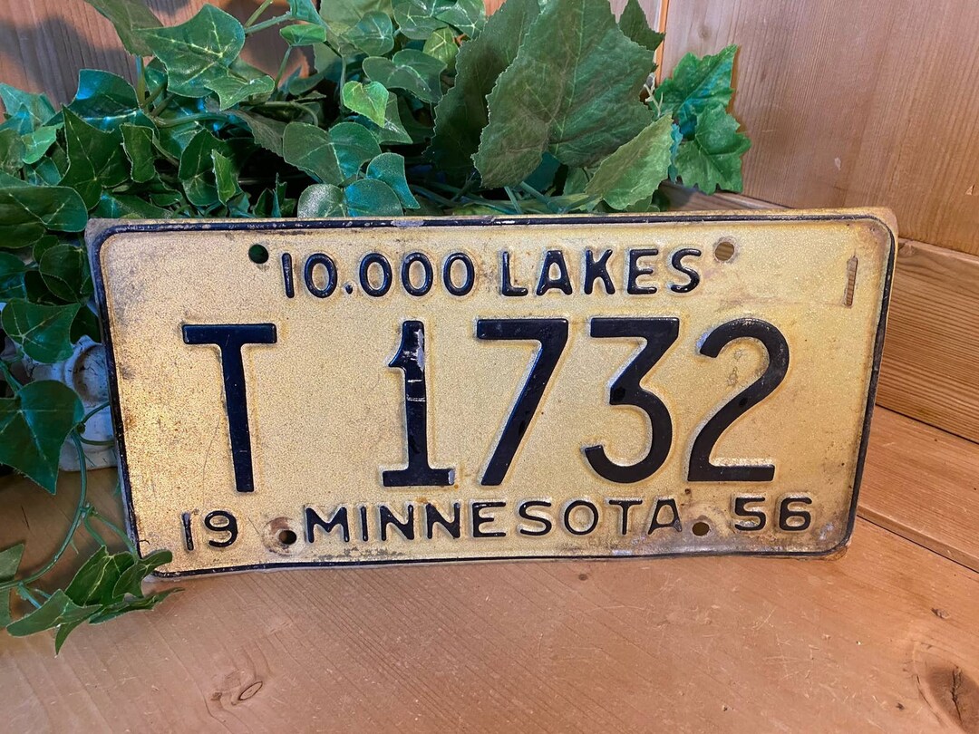 Vintage 1956 Minnesota License Plate | Vintage Black Car Collectible ...