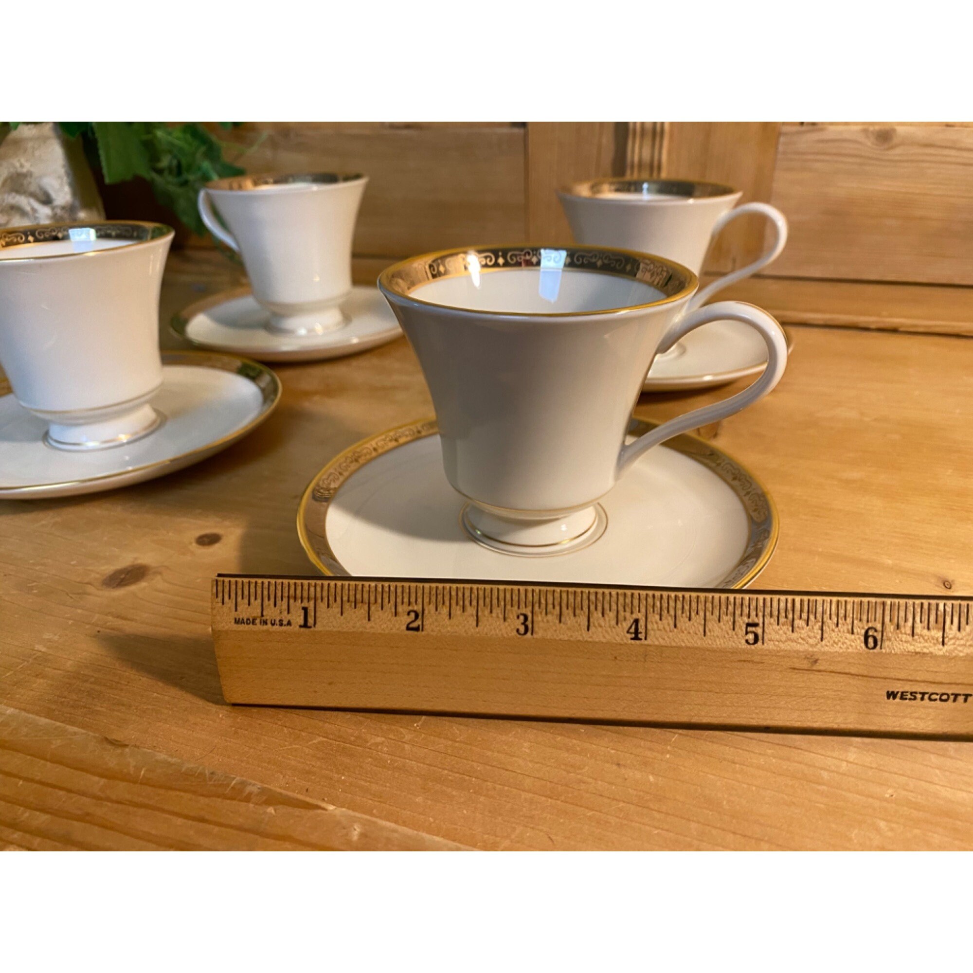 Vintage Pickard Illusion China Tea Cups Set of Four White - Etsy