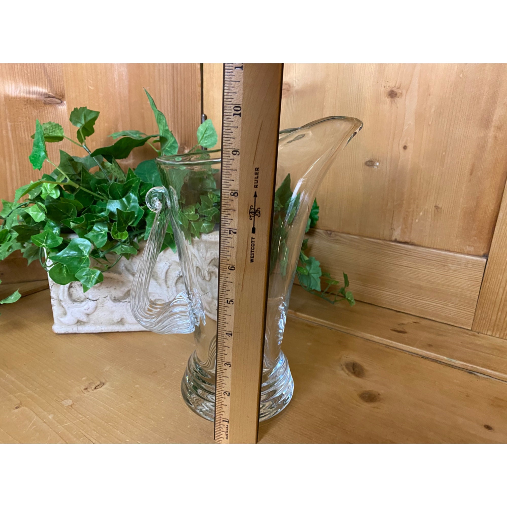Clear Glass Water Pitcher | Sun Bank | Advertising | Vintage Sales ...