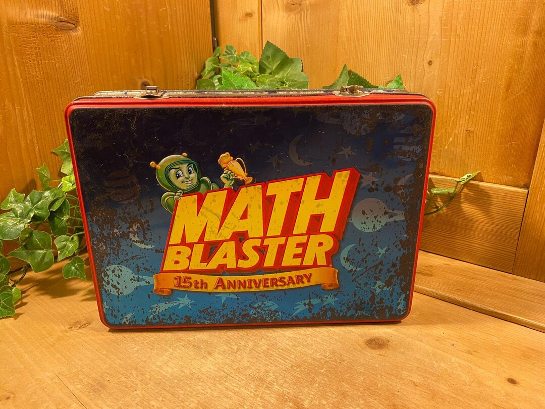 Vintage Math Blaster Metal Lunch Box | 15th Anniversary Lunch Box ...