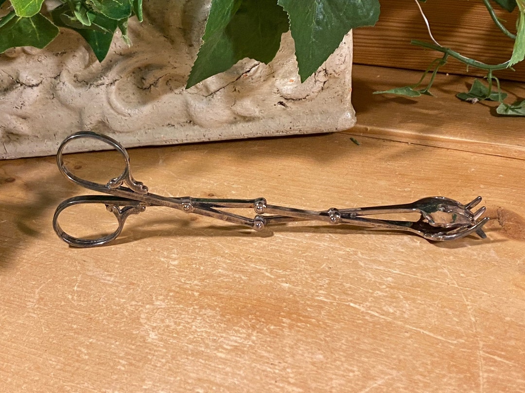 Vintage Silver Plated Ice Tongs | Silver Hinged Claw Tongs | Eales ...