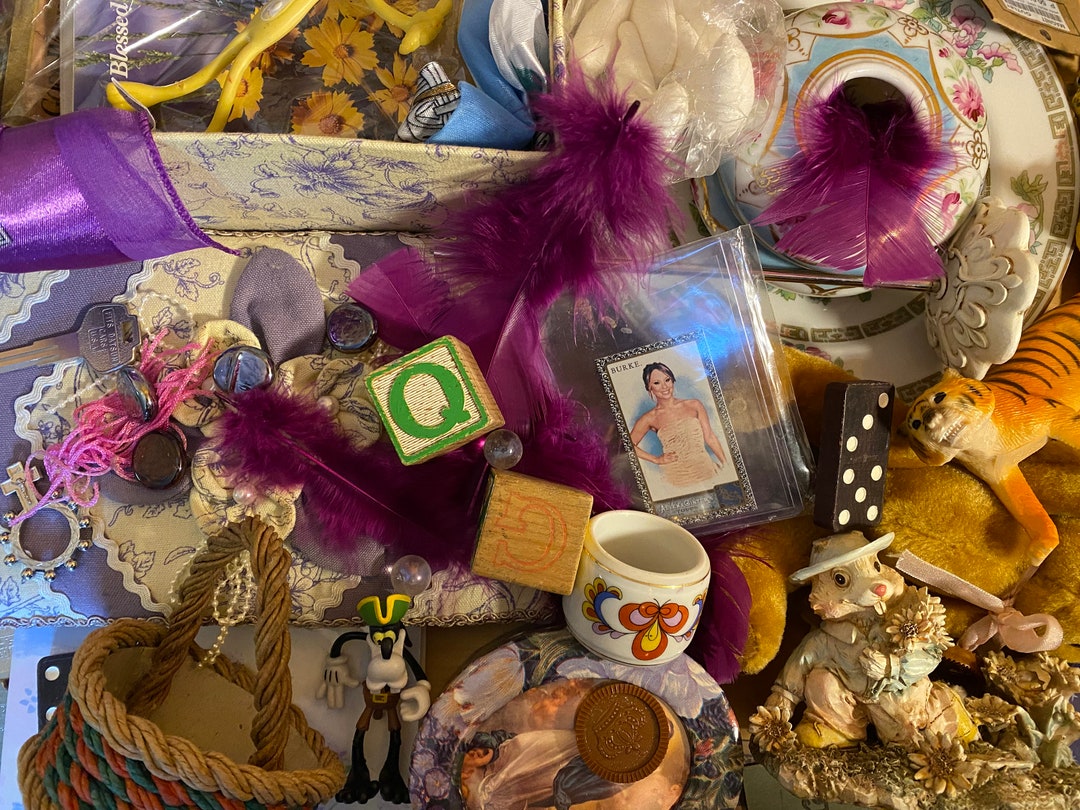 Vintage Junk Drawer Treasure Box Assemblage Supplies Found Objects ...