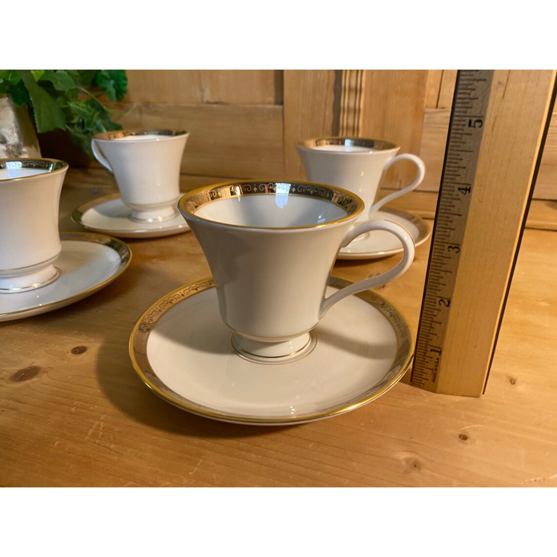 Vintage Pickard Illusion China Tea Cups Set of Four White - Etsy