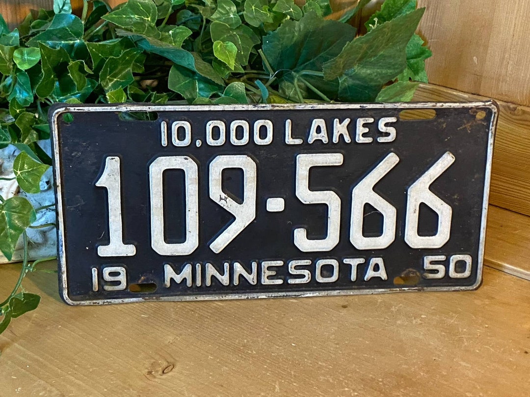 Vintage 1950 Minnesota License Plate | Vintage Black White Car ...