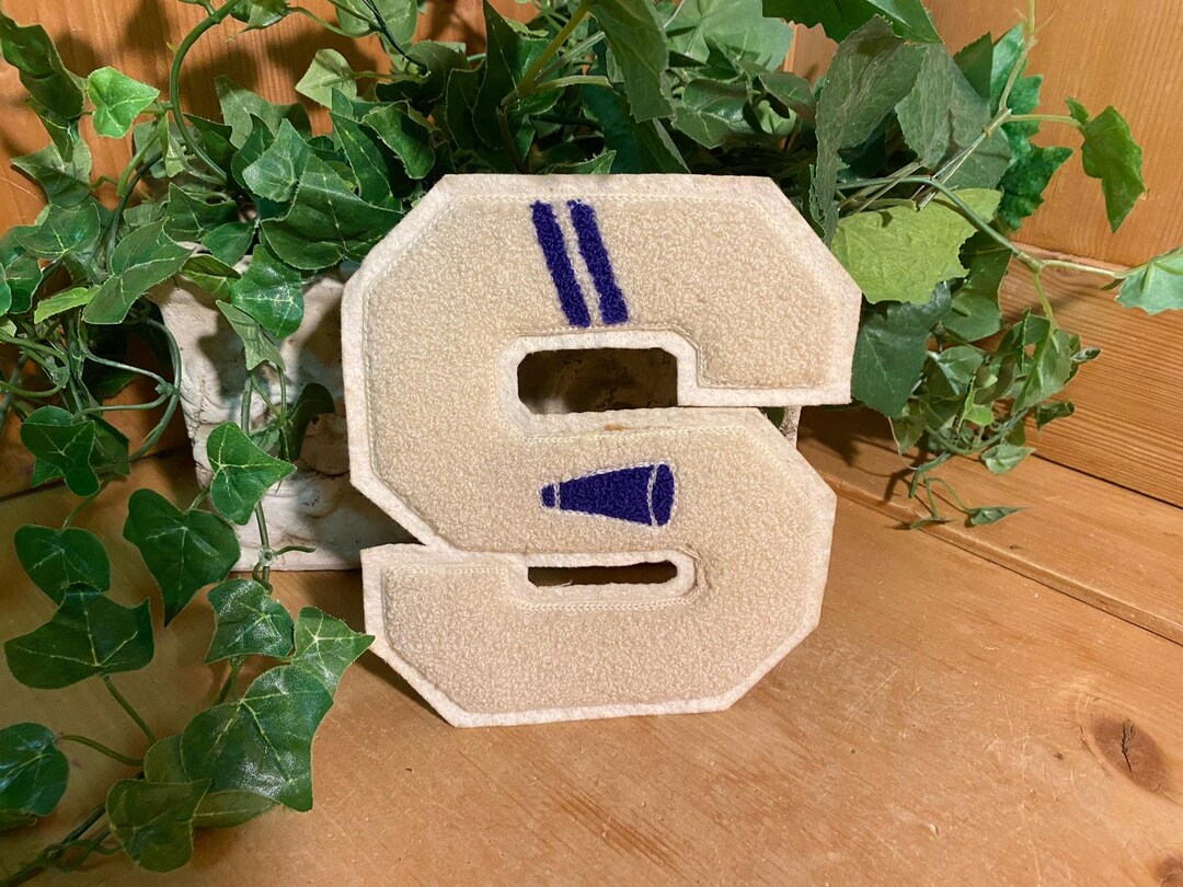 Vintage Letter Jacket Patch - White Letter "s" | Standard Pennant Co ...