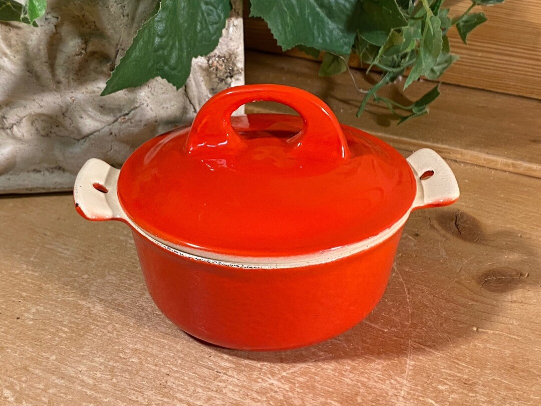 Vintage Red Enameled Mini Dutch Oven | Griswold | #67 | Small Cast Iron ...