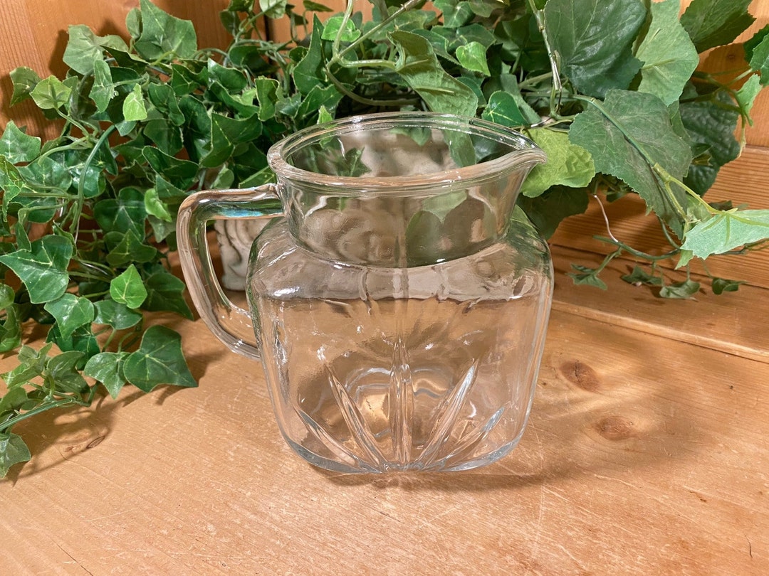 Vintage Square Federal Glass Pitcher With Star Pattern | Midcentury ...