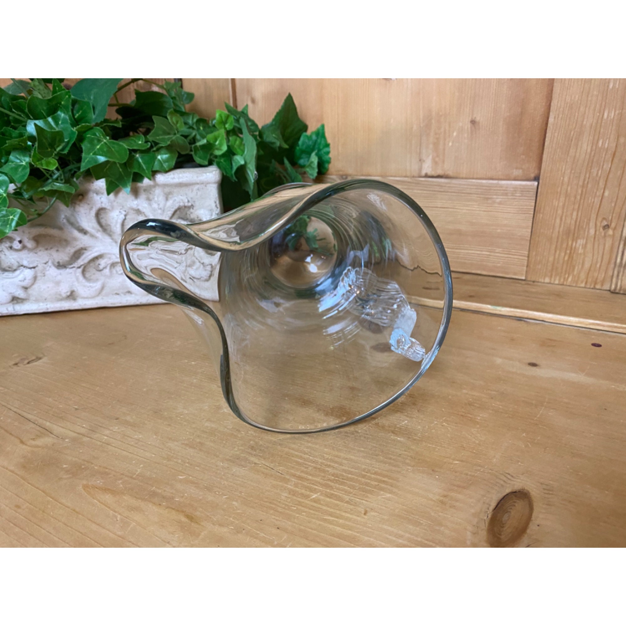 Clear Glass Water Pitcher | Sun Bank | Advertising | Vintage Sales ...