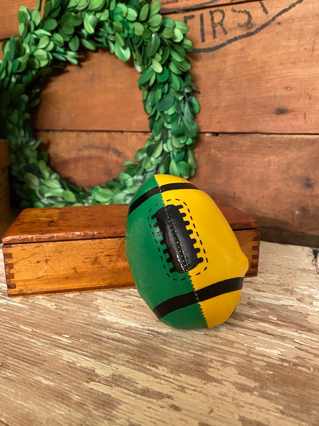 Vintage Football Hackey Sack | Green & Yellow Hackey Sack | Retro ...