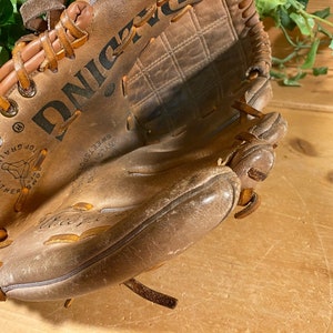Vintage Spalding Leather Baseball Glove | Full Size Leather Baseball Mitt | Baseball Memorabilia ...