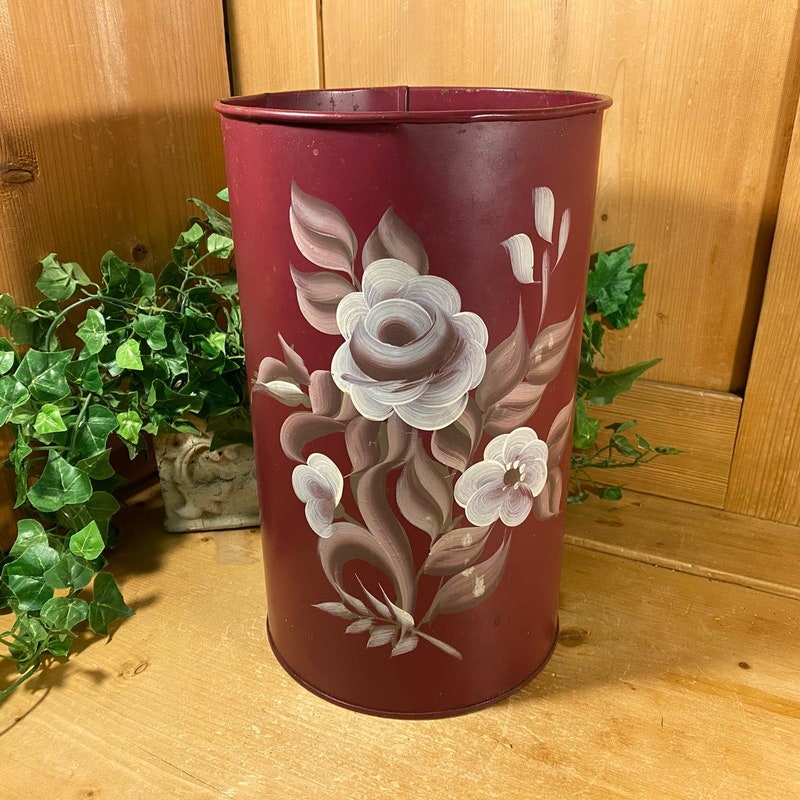 Painted Trash Can - Etsy