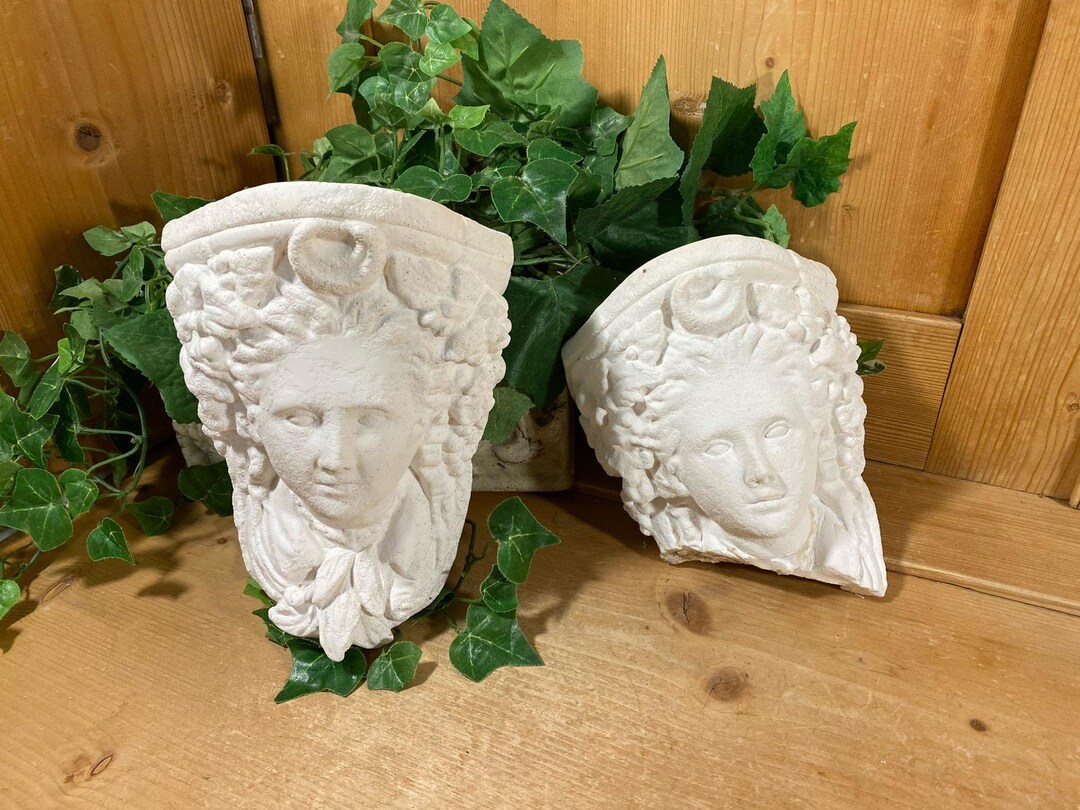 Vintage Plaster Greek Goddess Shelves - Set of 2 | Neoclassical Wall ...