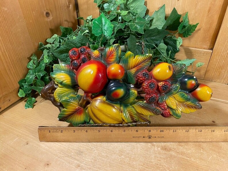Vintage Handpainted Chalkware Fruit Wall Plaque | Midcentury Modern ...
