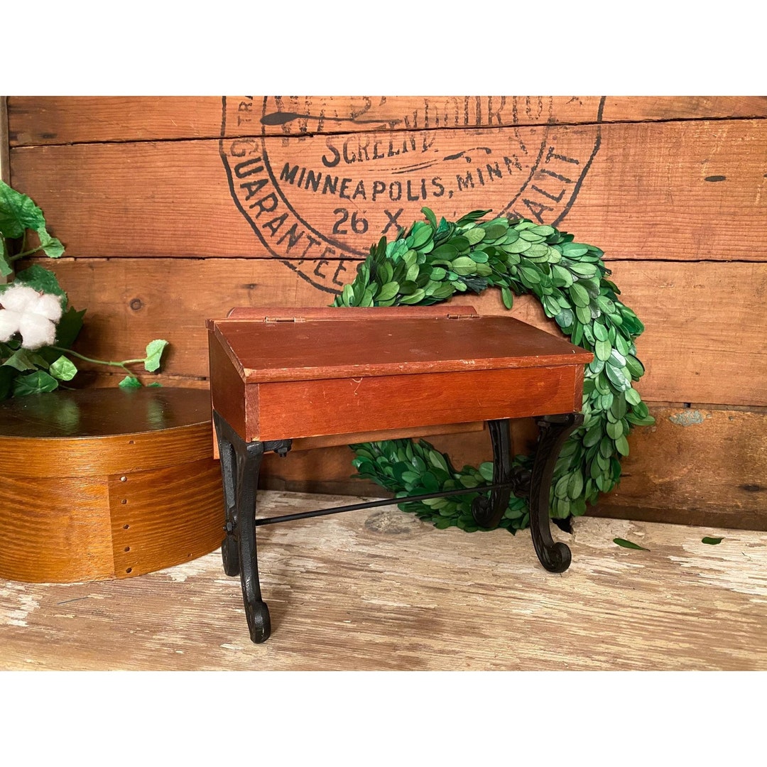 Vintage Doll Desk | Wooden Doll Desk | Antique Wooden and Cast Iron ...
