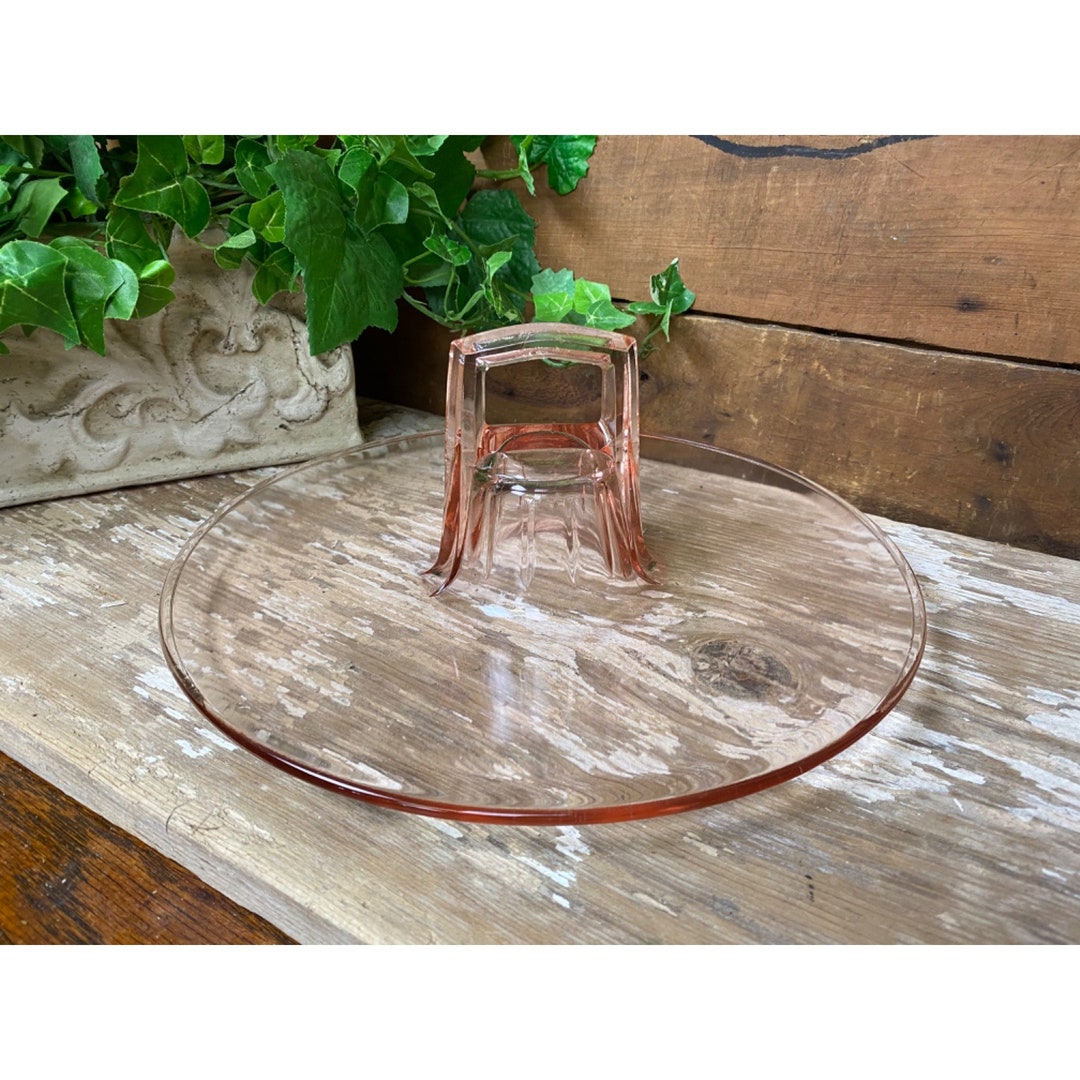 Vintage Pink Depression Glass Tray With Unique Center Handle - Etsy