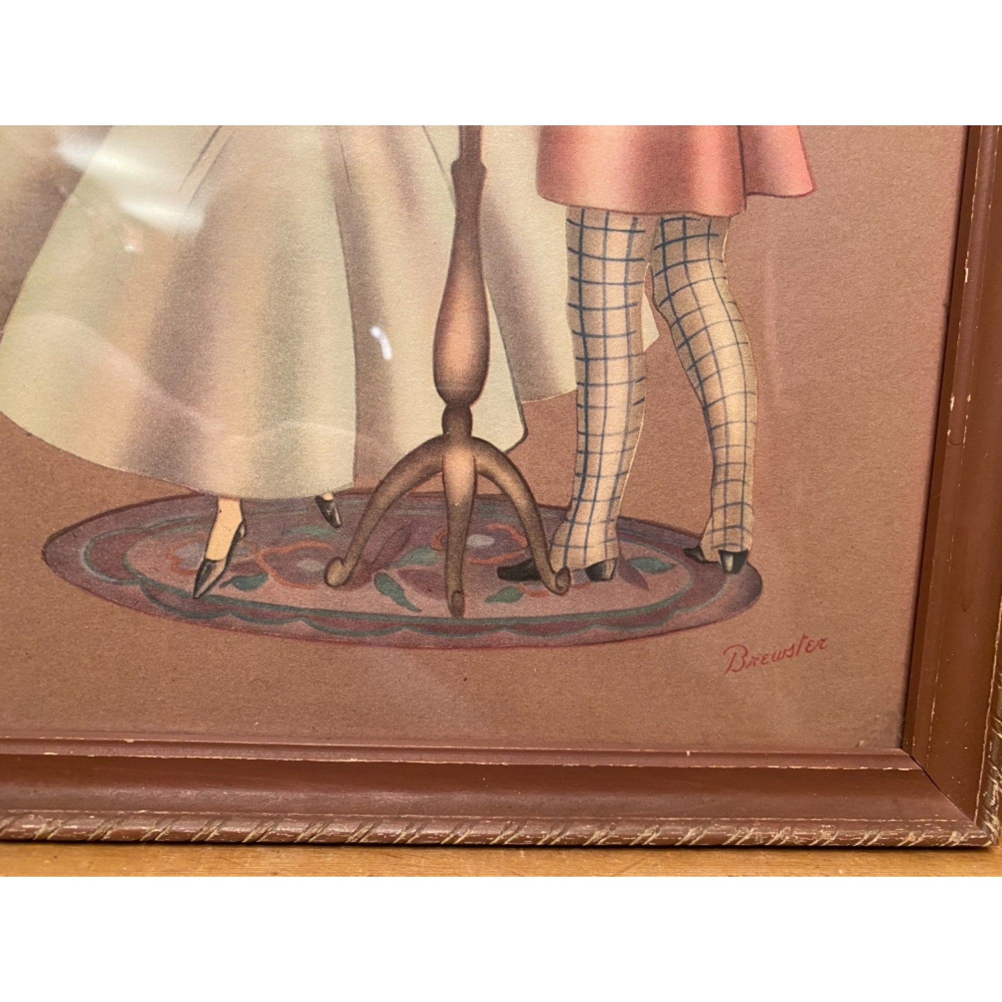 Vintage Suitor Framed Lithograph Art - Set of 2 | Brewer | Vintage ...