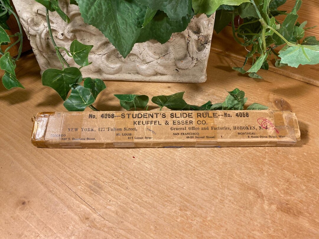Vintage Wooden Student Slide Ruler With Original Cover | Keuffel and ...
