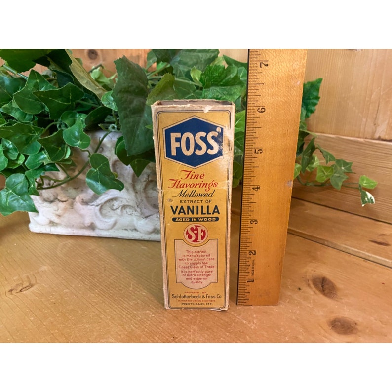 Vintage Empty Foss Glass Vanilla Extract Bottle in Box Foss - Etsy